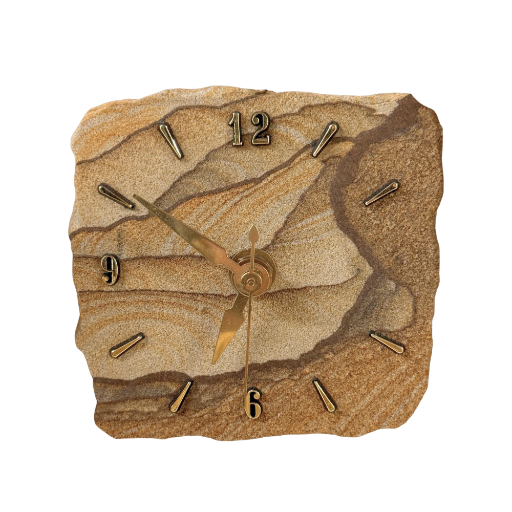 Sunstone Curved Desk Clock – Natural Stone Clock – Art By God