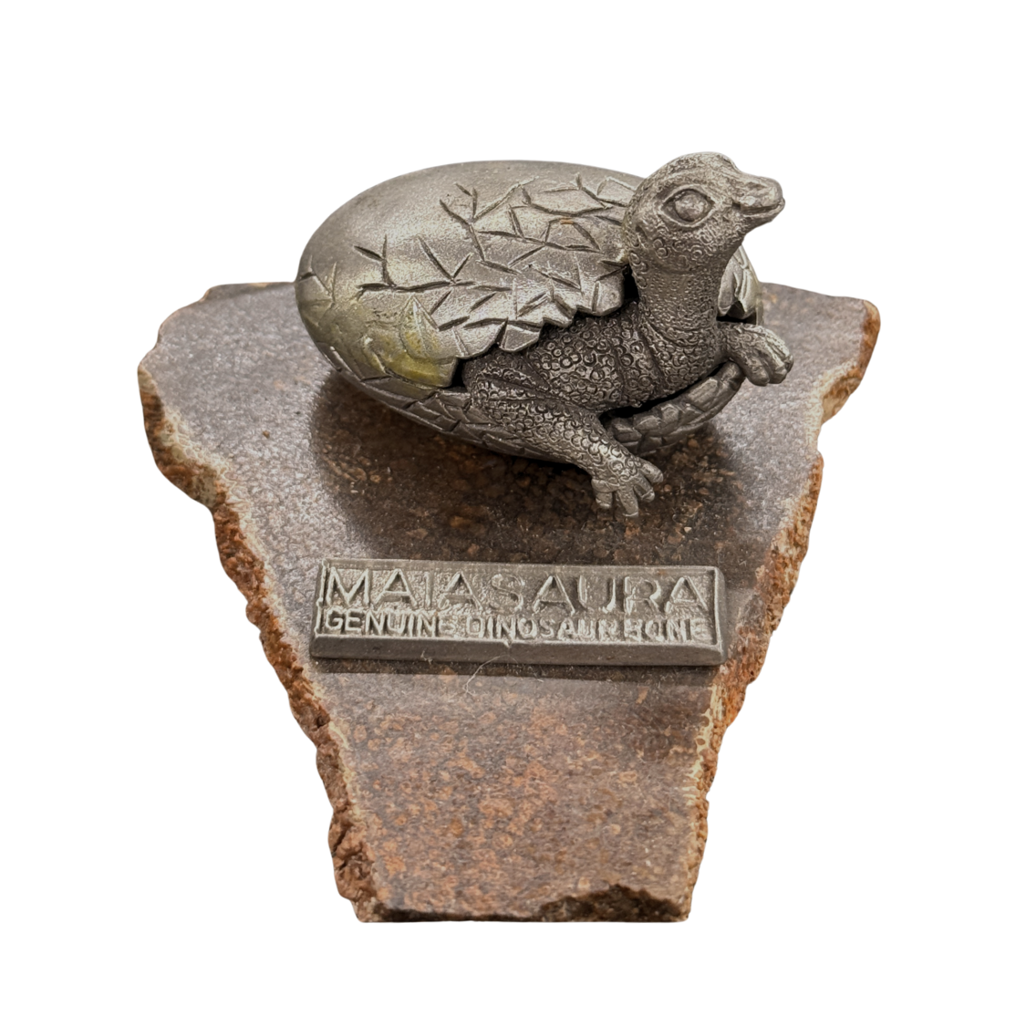 Pewter Baby Maiasaura Dinosaur on Real Fossil Bone – Dinosaur ...